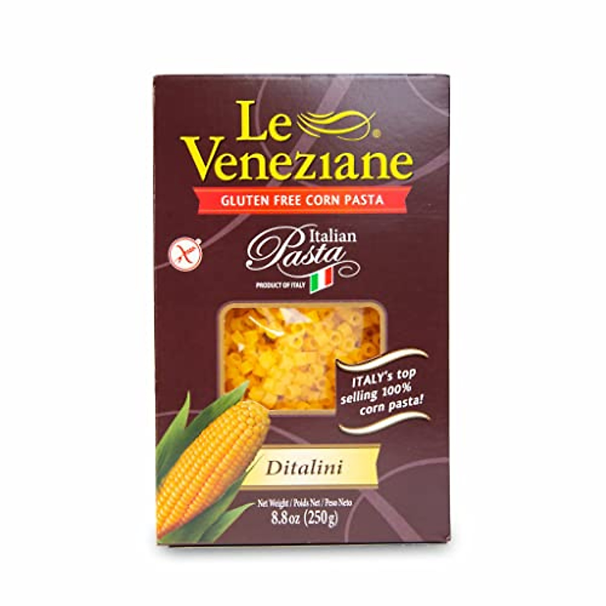 Le Veneziane - Italian Ditalini Pastina [Gluten-Free], (4)- 8.8 oz. Pkgs