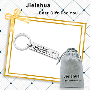 Jielahua Drive Safe Keychain New Driver Keychain Sweet Sixteen Gift Keyring Teen Daughter Gift Trucker Gift Birthday Gift Girl Key Chain Driver Keychain for Son Daughter Boyfriend