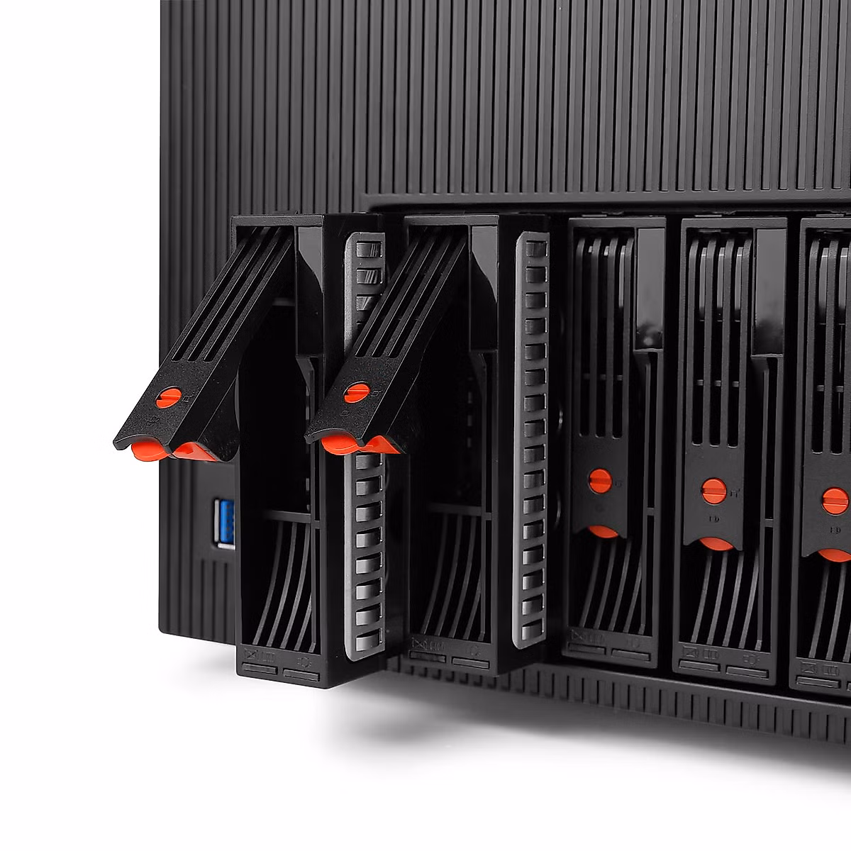 AUDHEID K7 8 Bay NAS Case, Computer Enclosures Compatible Micro-ATX Mini-ITX Motherboard, 3 x Fans, 8 x 2.5/3.5" Tray, Network Attached Storage Server for Home(Diskless)