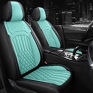 HHXT Car Seat Cover for Kia Sorento 2003-2025, Waterproof Soft Seat Covers with Airbag Compatible, Automotive Interior Accessories Seat Cushions and Seat Protectors(Black&Blue, 5 Seats)