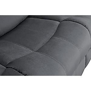 Blackjack Furniture Winthrop Microfiber, Modern Recliner Chair for Living Room and Home Theater, 60" L x 35" W x 40" H, Den Loveseat, Gray