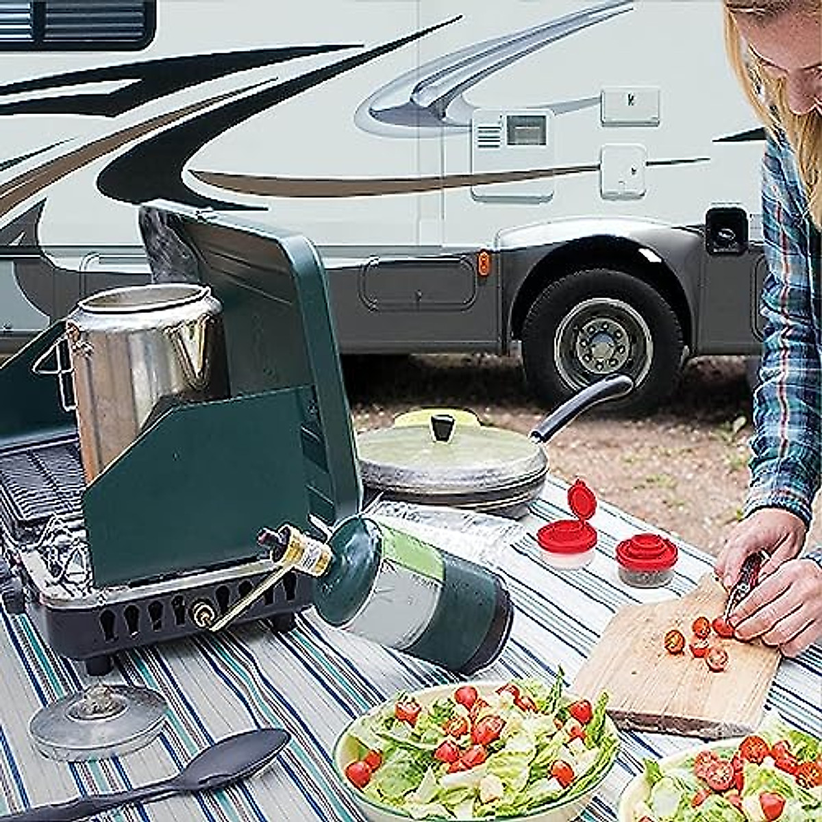 Micozy Salt and Pepper Shakers Moisture Proof Sets, Small Mini Salt Shaker for Camping Picnic Outdoors Kitchen, Clear Plastic Spice Jar Dispenser with Red Covers (1PCS)