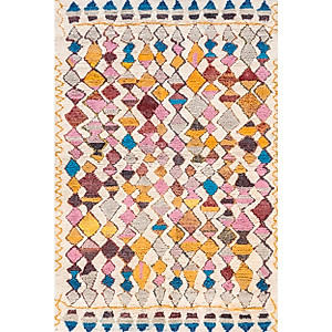 nuLOOM Hand Tufted Moroccan Helaine Shaggy Area Rug, 8' 6" x 11' 6", Multi
