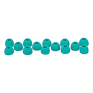 Xcessor Replacement Silicone Earbuds 7 Pairs (Set of 14 Pieces). Compatible with Most in Ear Headphone Brands (L, Turquoise)