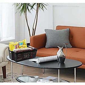 Tstorage Large Storage Basket, Stackable Open Storage Bin, Black, Pack of 2, F