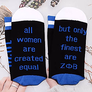 G2TUP Zeta Finer Women Crew Socks Gift 1920 Greek Sorority Gift for Sorority Sister Future Only the Finest are Z (Only the Finest are Z)