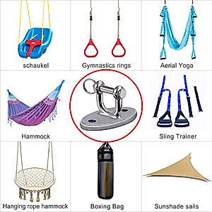 SELEWARE 1000 lb Capacity Wall Ceiling Mount Bracket for Suspension Strap Trainer, Suspension Kit for Yoga Swing, Hanging Hardware for Battle Ropes, Woss Suspension, Olympic Rings, Gym Accessories