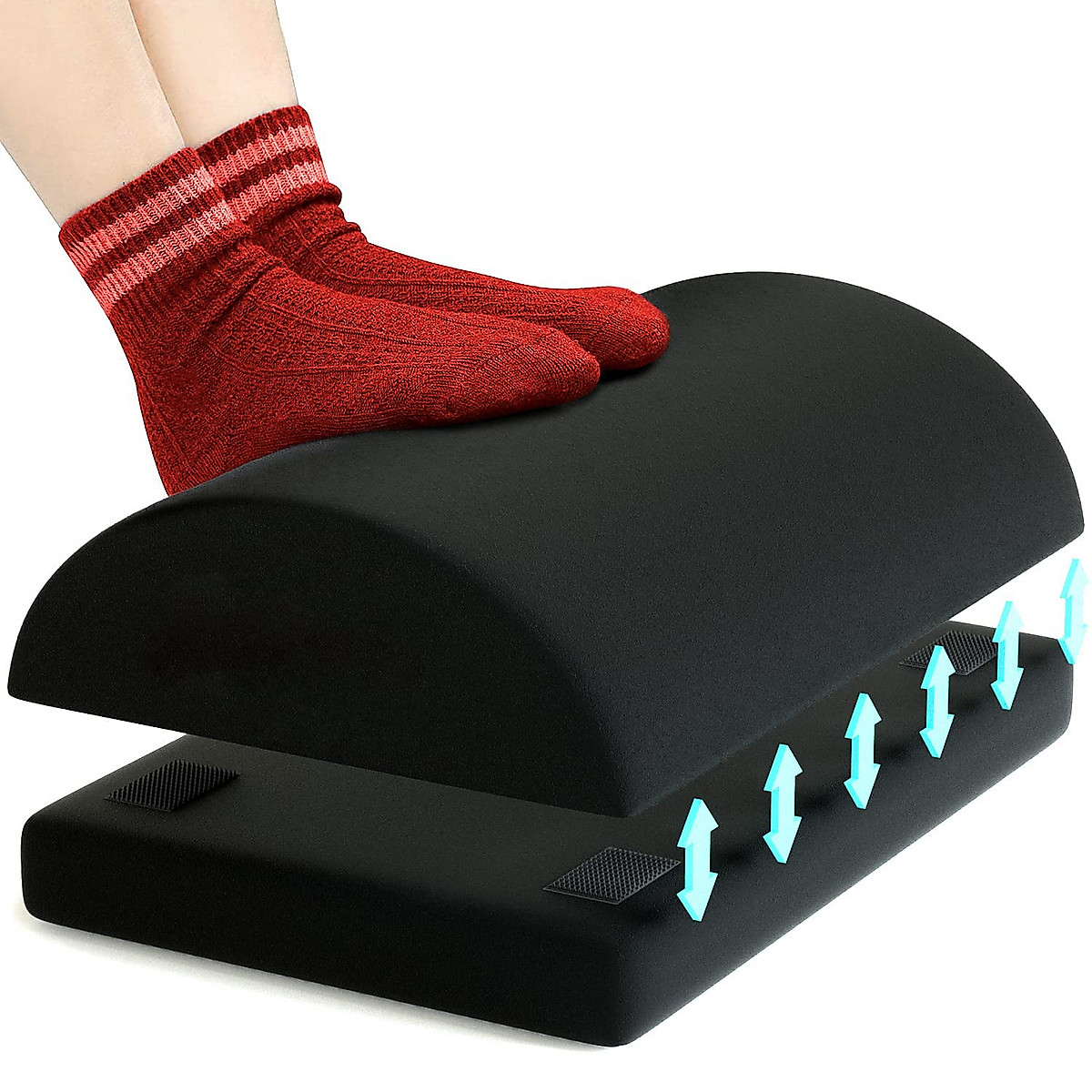 Coccyx Seat Cushion and Lumbar Support Pillow for Office Chair&Foot Rest for Under Desk at Work,Adjustable Foot Rest