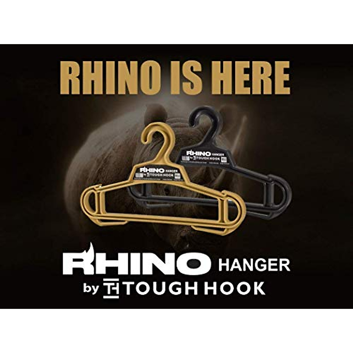 Rhino Hanger | The Everyday for Everything Hanger |USA Made | 200 lb Load Capacity | Premium Military Grade X-Large Heavy Duty Standard Hanger | Unbreakable Multipurpose | Suit Hangers