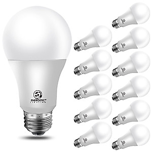 Energetic 12-Pack A19 LED Bulb 100W Daylight 5000K Dimmable Light Bulbs, 13.5W 1600lm CRI80+, 15000Hrs, UL Listed
