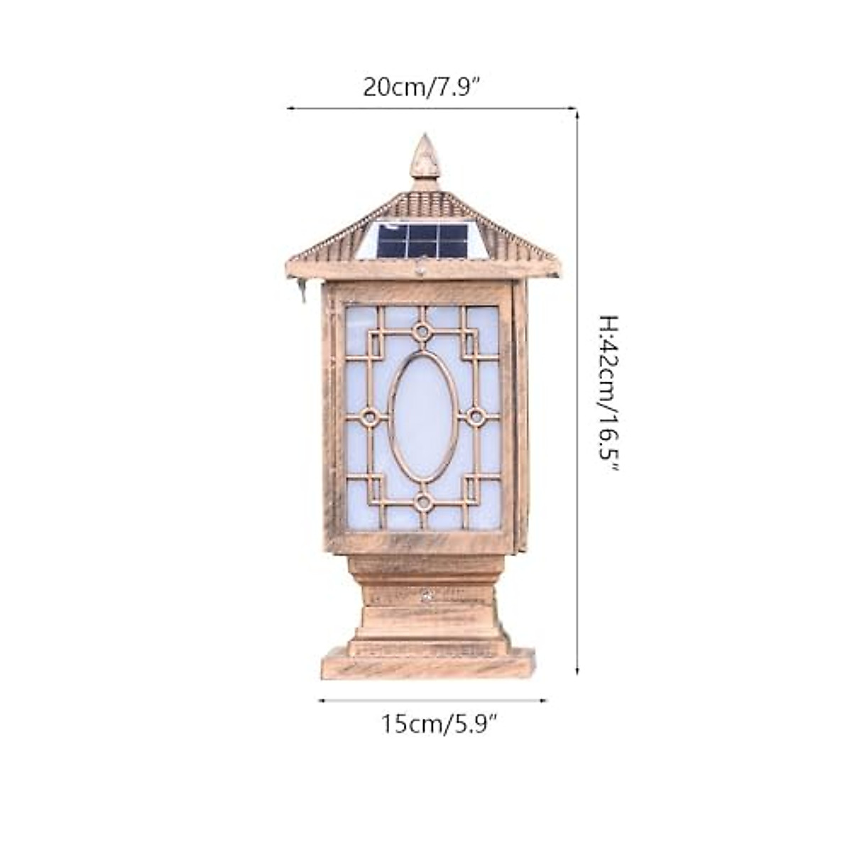 MODEBHD Automatic Switch Post Lantern, Pathway Outdoor Waterproof IP65 Aluminum Pillar Lamps, On/Off Solar Powered Post Lights, Villa Courtyard Lighting Fixtures