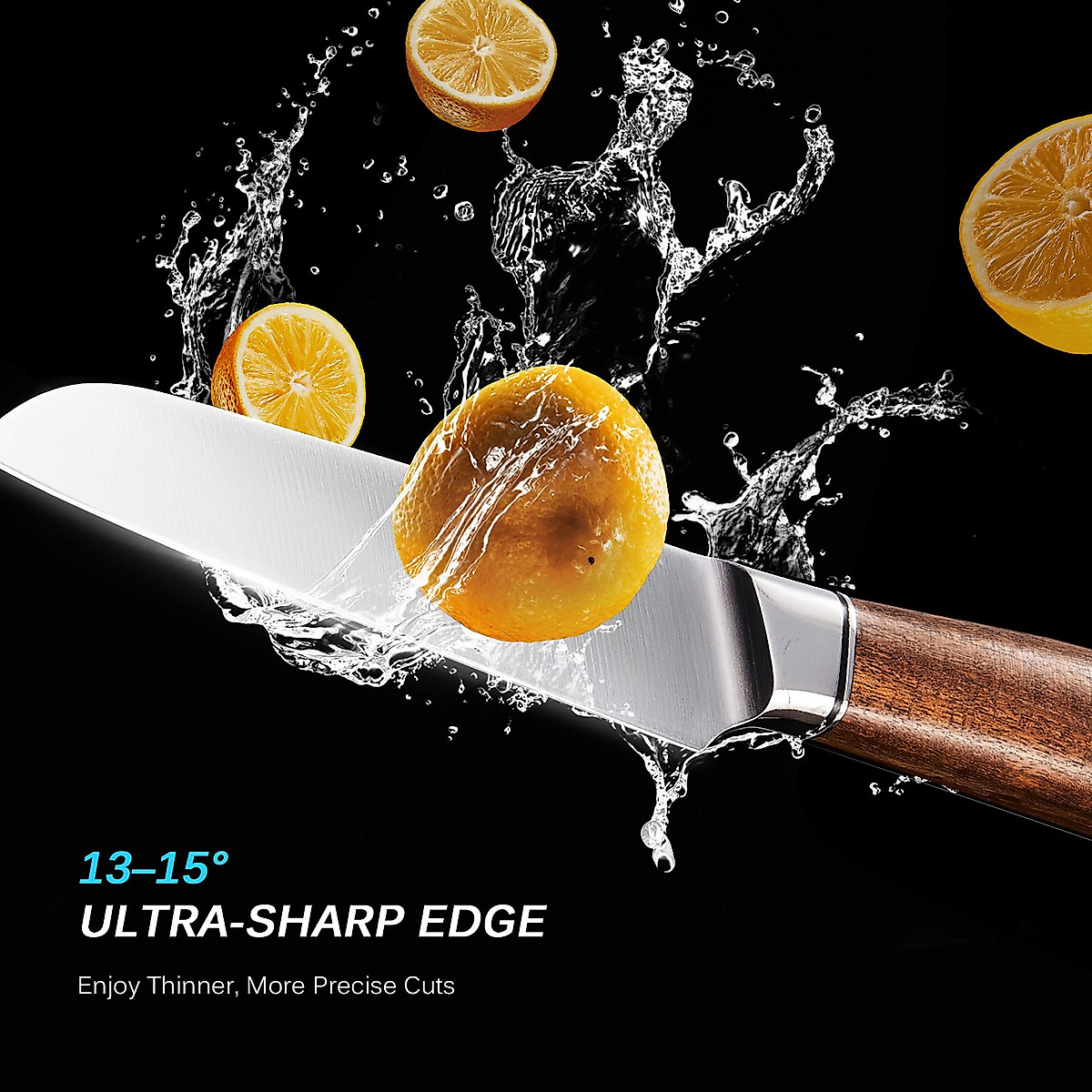 KYOKU Daimyo Series 7" Santoku Knife + 4.5'' Paring Knife + 5'' Utility Knife - Japanese 440C Stainless Steel - Rosewood Handle