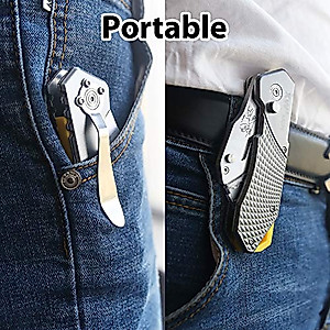 XW Folding Utility Knife, Heavy Duty Box Cutter with Belt Clip, Quick Change Blades, Anodized Aluminum Alloy Handle, Extra 10 Blades Included, 2-Pack