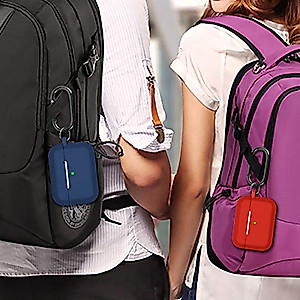 Doboli Compatible with Airpods Pro Case Cover with Keychain, Full Protective Silicone Skin Accessories for Women Men 2019 AirPods Pro [Front LED Visible] Navy Blue