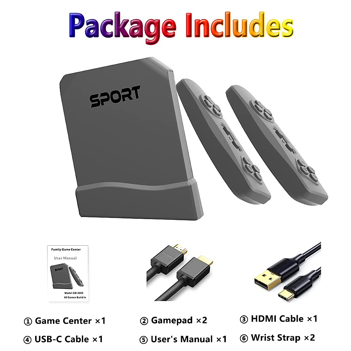 Great Boy 32 Bit TV Video Game Center for Kids with Build in 30 Somatic Games and 30 Wireless Controller Puzzle Casual Games Toy Birthday for Boys Girls (TV Games)