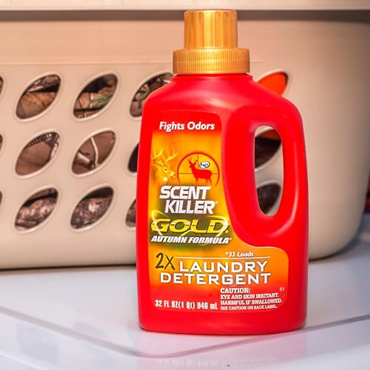 Scent Killer Gold Autumn Formula Odor Eliminator Laundry Detergent for Hunting Gear, 32 Fluid Ounces
