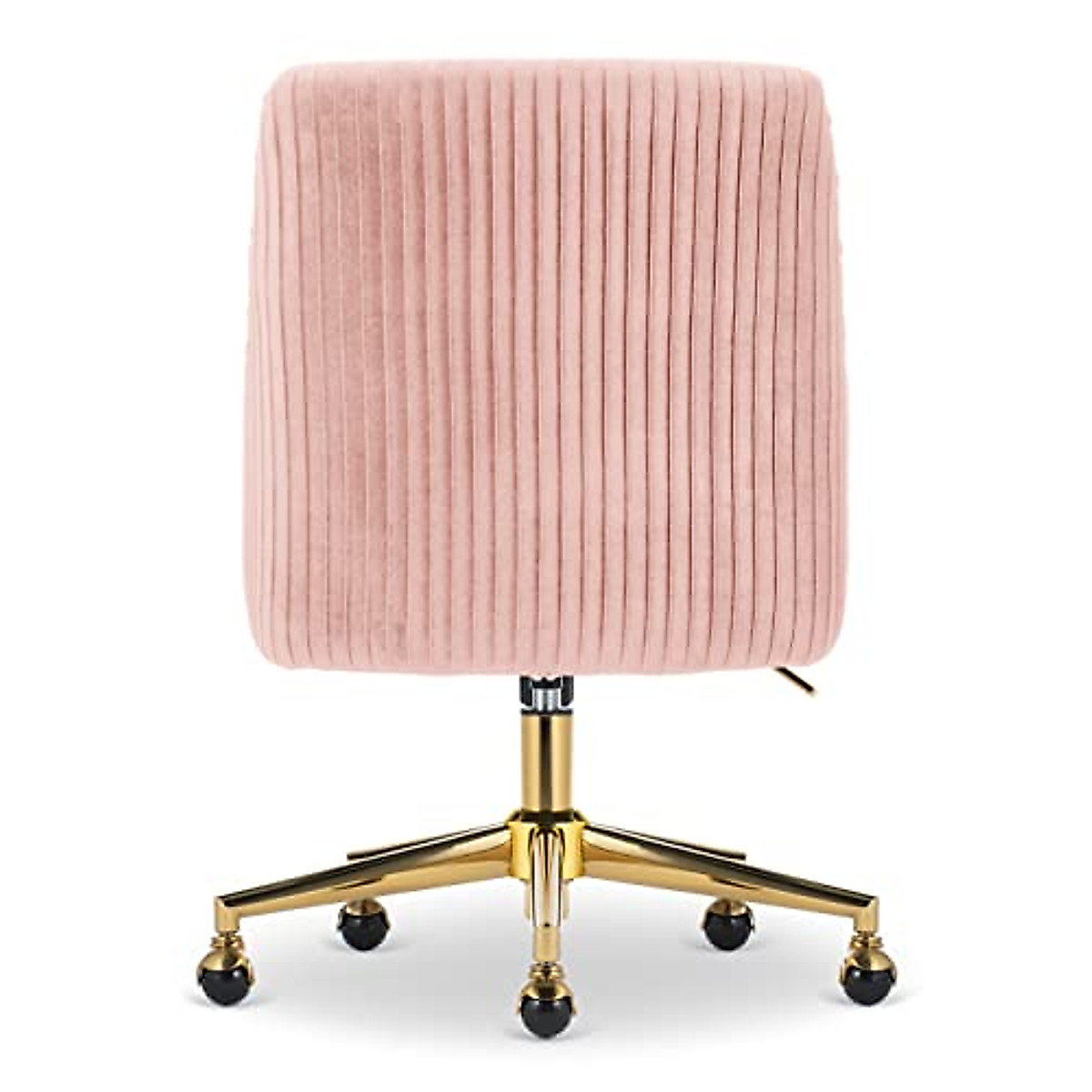 Click365 Scarlett Home Office Chair with Gold Stainless-Steel Base, Soft Velvet, Height-Adjustable Computer Chair, Desk Chair, Swivel Task Chair, Living Room, Pink