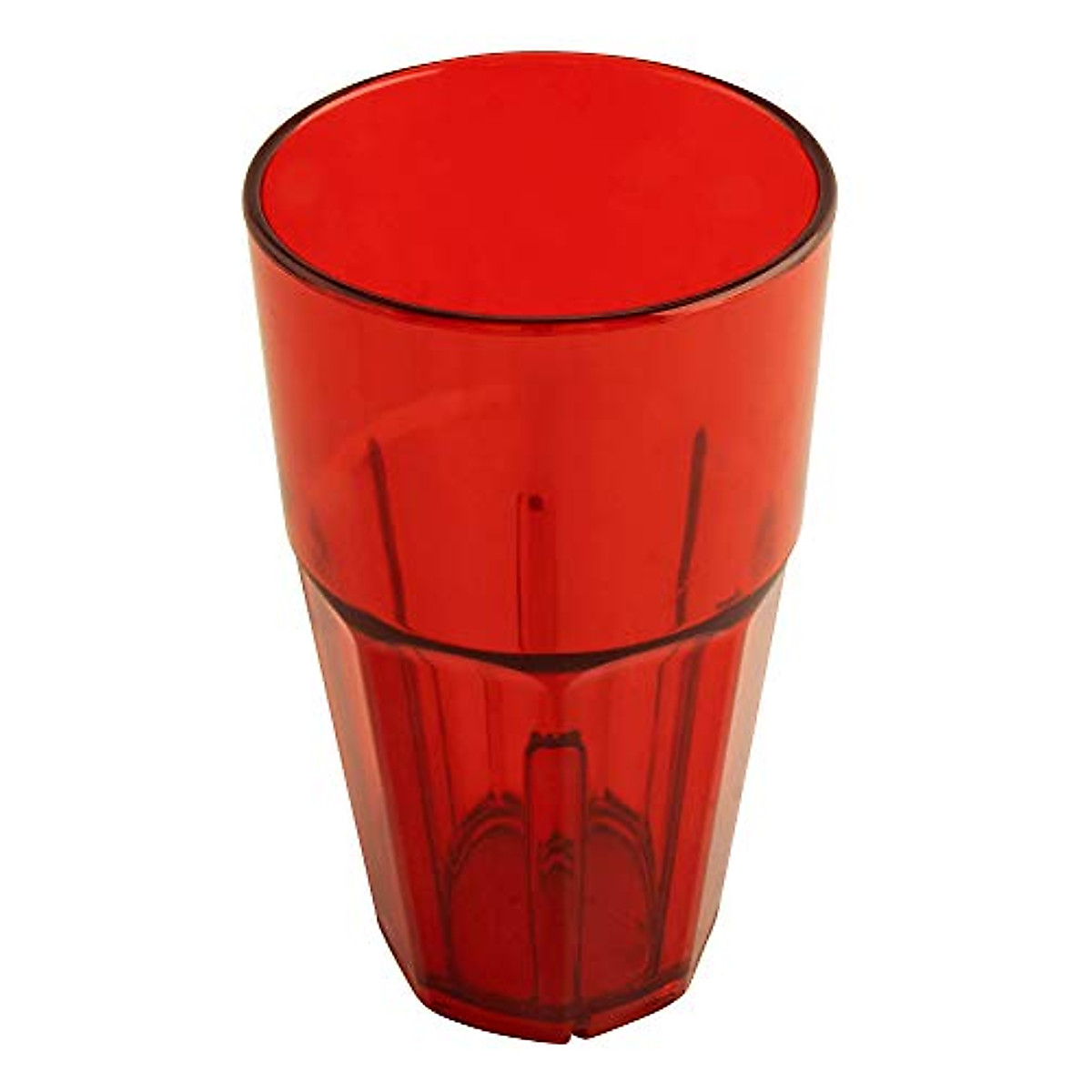 G.E.T. 9916-1-R-EC Heavy-Duty Shatterproof Faceted Plastic Tumbler, 16 Ounce, Red (Set of 4)