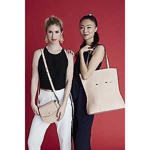 Niko Ineko Women's Commuter Tote Peek-A-Boo Pocket Kitty Claws Hardware Blush