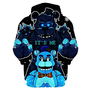 BLYLUXU Youth Hoodie Boys and Girls 3D Printed Pullover Sweatshirt Kids Cartoon Game Sport Hoodie 4-X-Large