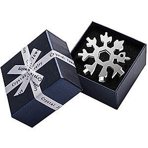 18-in-1 Snowflake Multi-Tool, Easy N Genius,Snowflake Screwdriver,Bottle Opener, powerful Multi-Tool,Chrismas and New Year's Gift,2 pcs(Black & Silver)