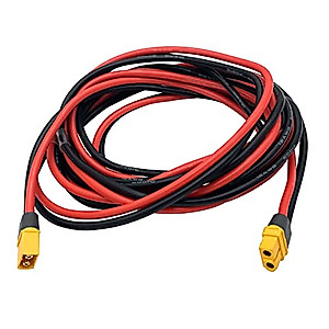 XT60 XT60h Extension Cord 10Ft with Female Male for Solar Generator Portable Power Station Solar Panel RC Battery Lipo Battery Pack Portable Power Station 12Gauge Flexible Silicone Wire Cord（10Ft ）