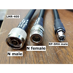 MPD Digital I LMR400 Times Microwave Coaxial Cable I N Female - RPSMA Male Connectors I Low Loss RF Coaxial Cable I CB, Ham Radio, Transmitters, Antenna I 3 FT