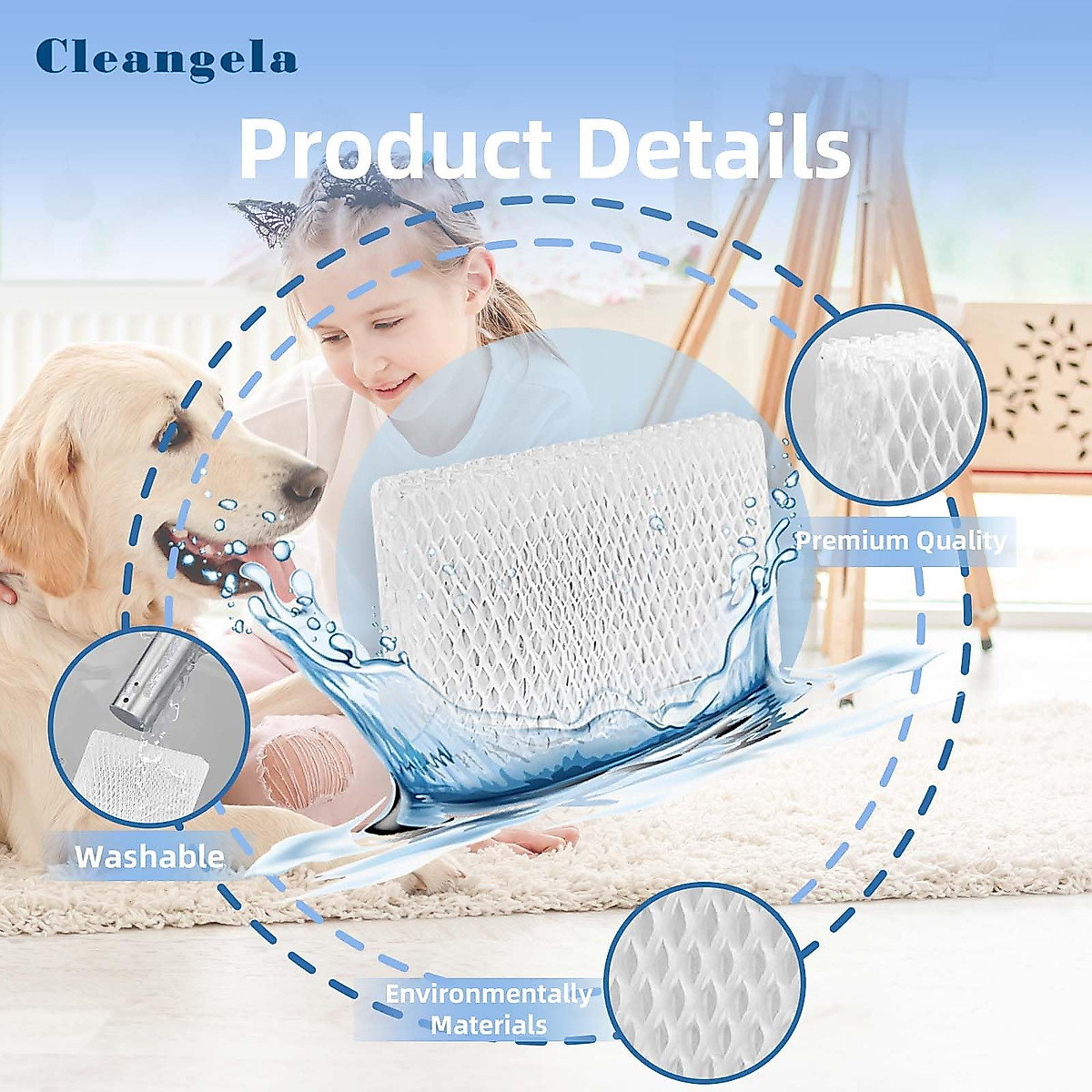 6 Pack WF813 Humidifier Filter Compatible with Equate Eqwf813 Eq-2119-Ul, Relion RCM-832 RCM-832N, ProCare PCCM-832N Cool Mist Humidifier Replacement Wick for Indoor Climate and Air Purification