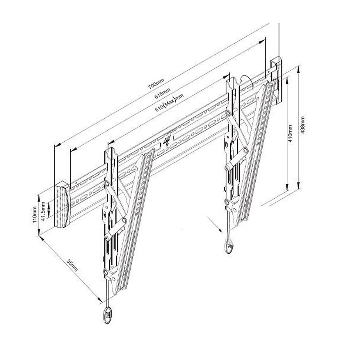 SHYKEY C3-T 40"-60" LED LCD TV Wall Mounted Bracket VESA 600X400 Tilt Monitor Mount