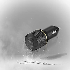 OtterBox USB-C Fast Charge Dual Port Car Charger, 50W Combined - BLACK