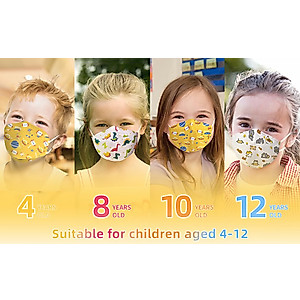 Kids Disposable Face Mask, 30 Pack Individually Wrapped Masks for Children,4-Ply Breathable Safety Masks for Boys and Girls(Aged 4-12)