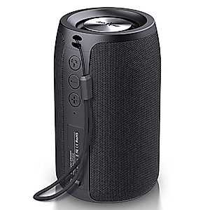 ZEALOT Portable Bluetooth Speakers, Waterproof Speaker IPX5, Mini Wireless Speaker, S32 Upto 12H Playtime, Stereo Pairing, MIC/TF Card/USB/AUX for Home/Outdoor Competible for iOS Andriod Black