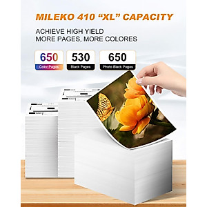 410XL Ink Cartridges Combo Pack Remanufactured for Epson 410XL 410 XL T410XL Ink Cartridges for Epson Printers XP-830 XP-640 XP-530 XP-630 XP-635 XP-7100 (Black, Cyan, Magenta, Yellow, Photo Black)