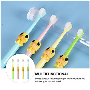 TOYANDONA 4pcs Extra Toothbrush with 10000 Bristles Cartoon Duck Micro Nano Manual Toothbrushes Sensitive Gums Toothbrushes Adult Kid Tooth Brush
