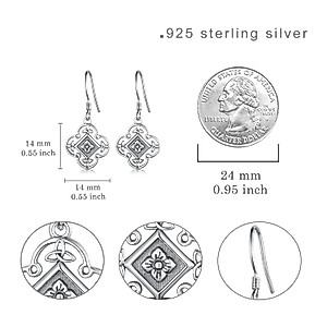 Celtic Knot Drop Earrings 925 Sterling Silver Irish Knot Vintage Dangle Earrings Celtic Knot Jewelry Gift for Women