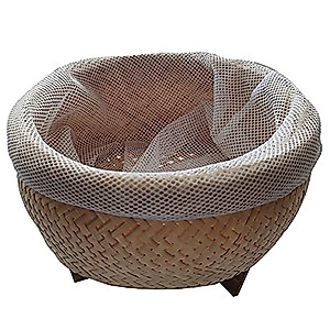 Bamboo Sticky Rice Basket Hand made 100% Eco-Friendly Prestige Collection Food Safe for Cooking Cloth + 2 piece Family Electric Cooker Steamer