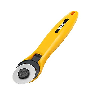 OLFA 28mm Quick-Change Rotary Cutter (RTY-1/C) - Rotary Fabric Cutter w/ Blade Cover for Quilting, Sewing, Crafts, Replacement Blade: OLFA RB28-2