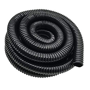 Corrugated Pond Tubing 1 Inches ID Aquarium Hose Waterfall Pond Hose PVC Tubing 20 Feet, Black