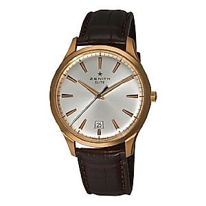 Zenith Men's 18.2020.670/01.c498 Elite Captain Central Second Rose gold Silver Sunray Dial Watch