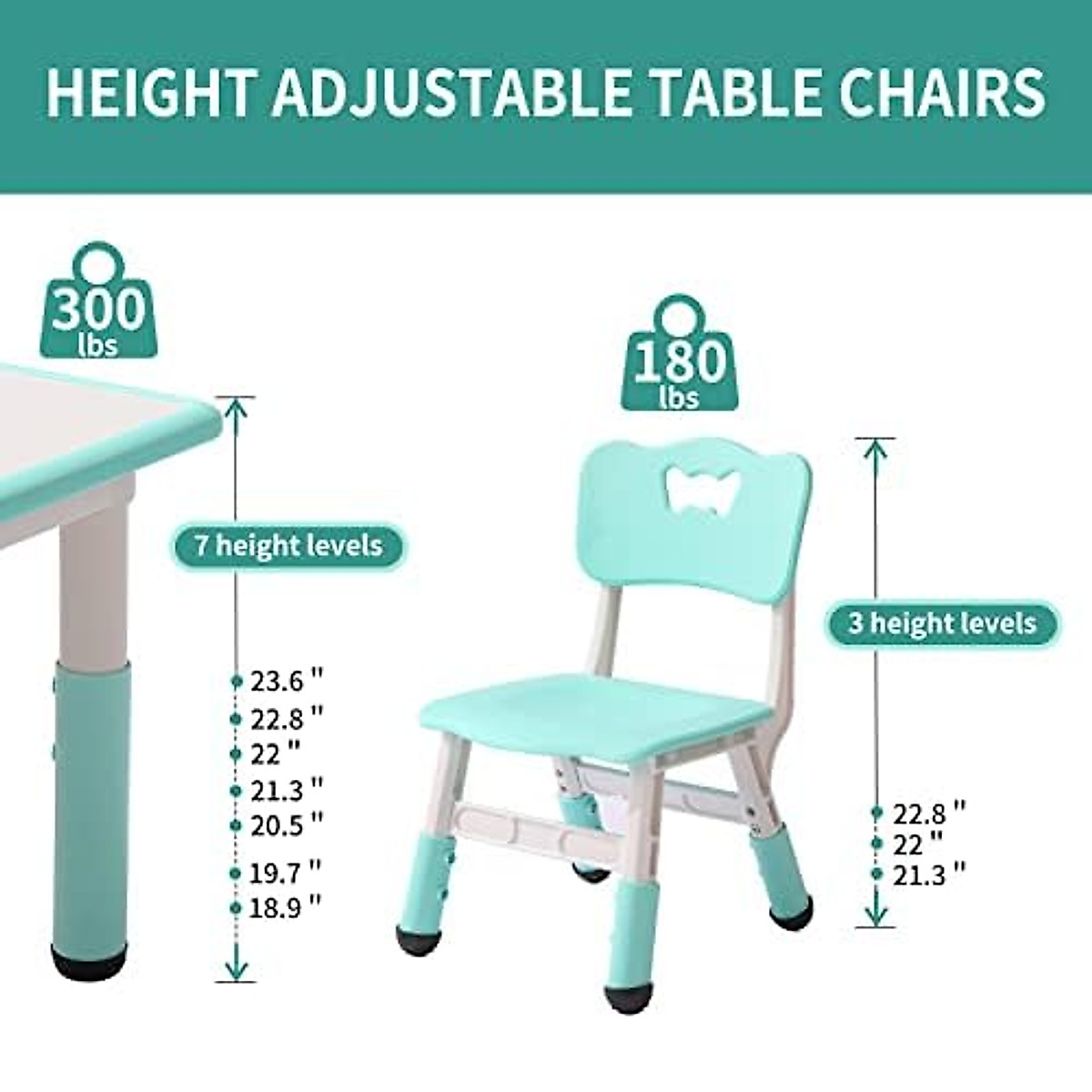 Kids table and chairs, Toddler table and chairs, Kids table (4 chairs), Kids table and chair set, Kids table and chair set 5-8 year old. Toddler table and chair set with 16 leg covers +12 color pens