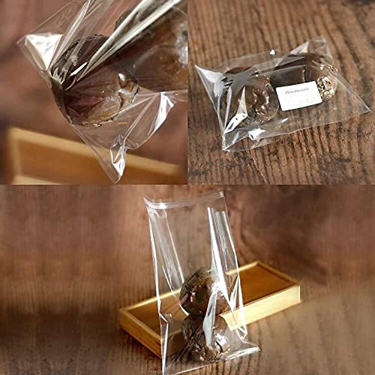 Yotelab Self Sealing Cellophane Bags,3x5 Inch Cello Bags, Resealable Cellophane Plastic Bags Self Adhesive for Packaging Gifts, Products,100 Pcs