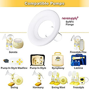 Nenesupply 19mm Soft Flange Compatible with Medela Breast Pump Parts Replace 19mm Flange for Medela Accessories Compatible with Pump in Style Parts Symphony Swing Harmony Pump and Personalfit Flex
