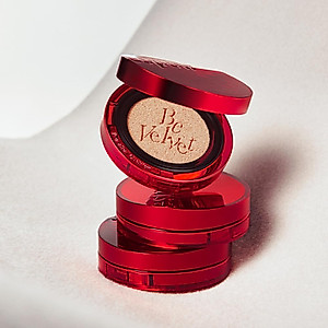 Espoir Pro Tailor Be Velvet Cushion SPF34 PA++ #4 Beige 0.45oz with 0.45oz Refill | Lightweight Matte Skin Full Coverage Cushion Foundation | Flawless Finish, Long-Lasting Comfort | Korean Makeup