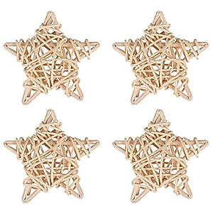 STOBOK 4pcs Small Animal Activity Toy Star Rattan Rabbit Chew Ball Woven Grass Play Ball Toy for Cat Hamster Gerbils Chinchilla Birds Guinea Pig