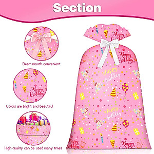 Extra Large Gift Bag for Girl Birthday Gift Bag Jumbo Gift Bag,Bday Pink Gift Bag Giant Gift Bag Plastic Oversized Gift Bag Huge Gift Wrap Bag Birthday Bag Wrapping Bag for Large Gift(48inch 1Pack)