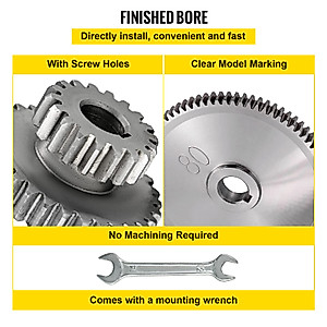 VEVOR 27PCS Metal Lathe Gears, Precise Mini Lathe Replacement Gears including Box Gear Set, Slotless Gears, Metal Motor Gears, Variable Gears, Belt Gear for CJ0618 Mini Lathes & Milling Machines