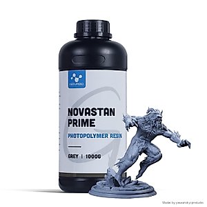 NOVA3D 3D Printer Resin Liquid,Standard Photopolymer,405nm UV Fast Light Curing 3D Printing Excellent Fluidity Resin,for 4K/8K LCD/DLP/SLA Resin 3D Printer Etc,1000g Grey Resin Printing More Models
