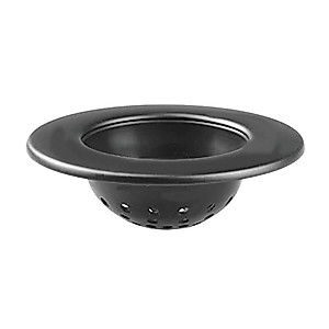 mDesign Modern Kitchen Sink Strainer, Drain Cover for Standard Kitchen Sinks, Double Farmhouse Sinks, Utility Sinks - Flexible Base Traps Debris, Wide Metal Rim, 4" Round - 2 Pack - Matte Black
