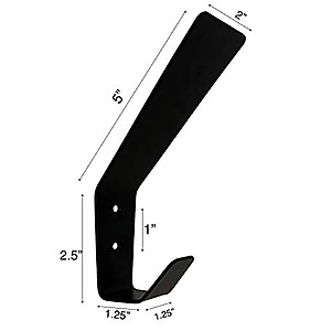 Tetra-Teknica 6 Pack Home Essentials Metal Wall Hook, Matte Black