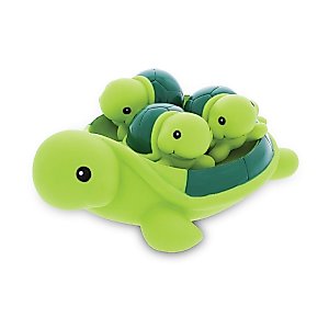 Dollibu Green Sea Turtle Family Animal Bath Squirters 4 Piece Bath Toy Set, Kids Bath Toys for Bathtime & Water Fun, Girls & Boys Floating Cute Animal Rubber Squirt Toys, Pool Toys for Kids